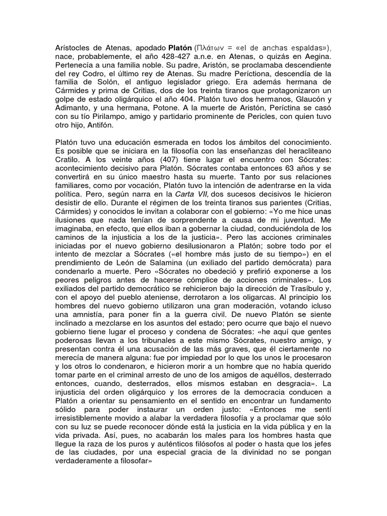 Arístocles de Atenas | PDF | Platón | Sócrates