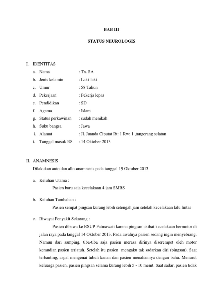 Case Contusio Cerebri | PDF