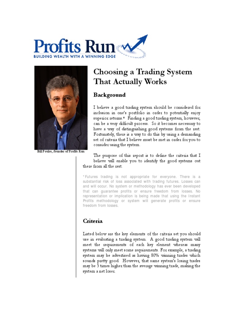 Choosing A Trading System That Actually Works by Bill Poulos | PDF ...