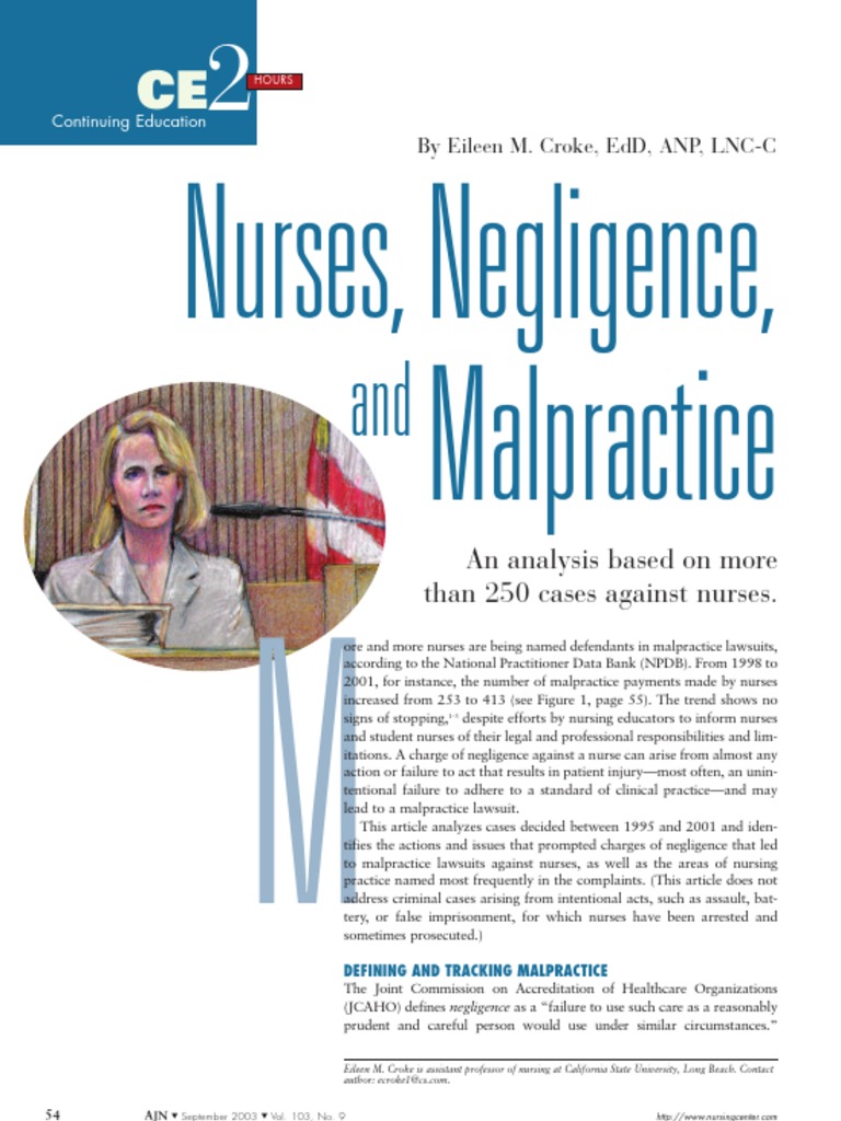 Nurses, Negligence and Malpractice | PDF | Nursing | Standard Of Care