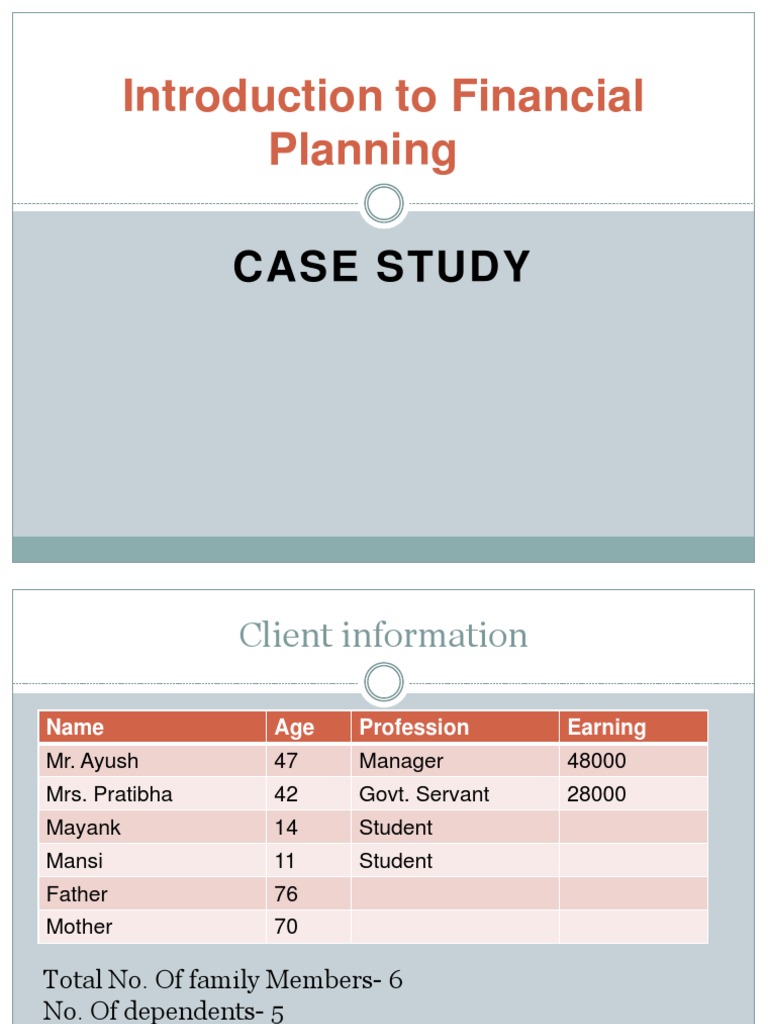 Introduction To Financial Planning: Case Study | PDF | Expense | Debt