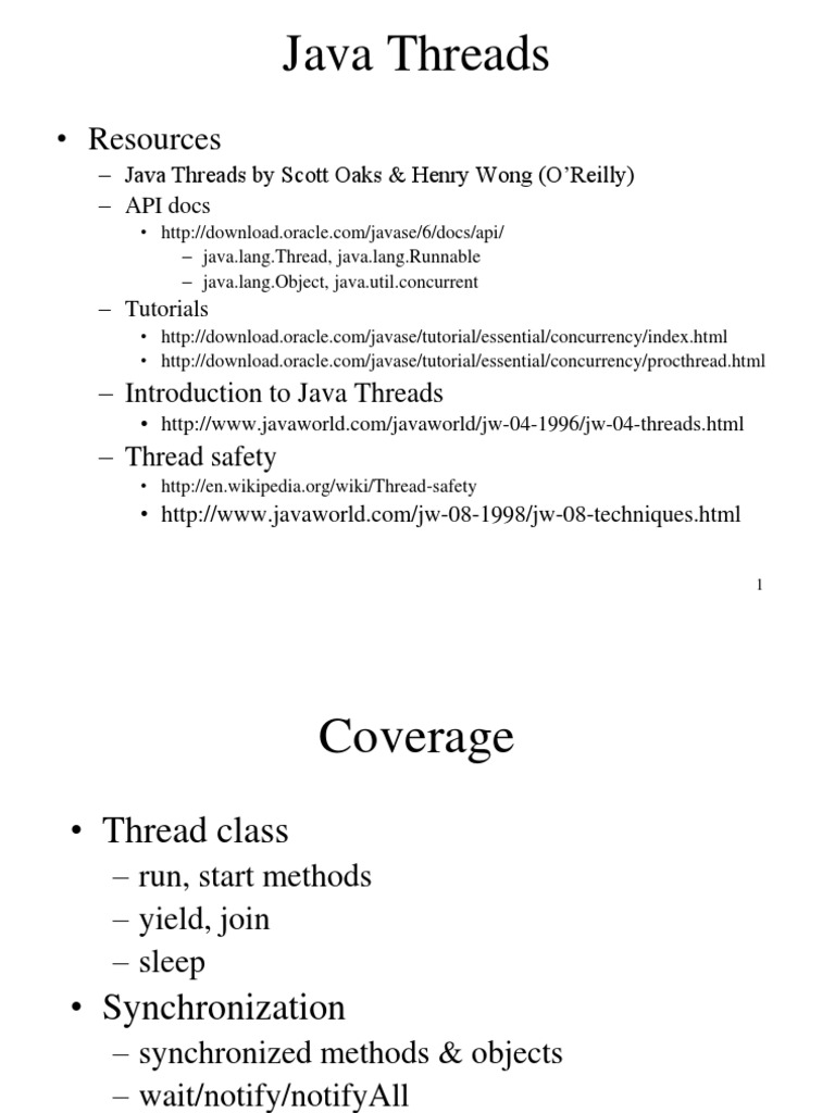 Java Threads | Download Free PDF | Method (Computer Programming) | Java (Programming Language)