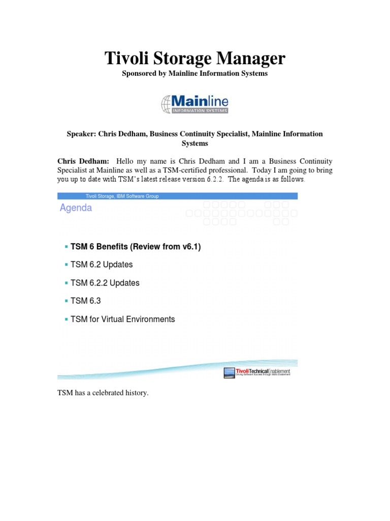 Tivoli Storage Manager | Download Free PDF | Backup | Ibm Db2