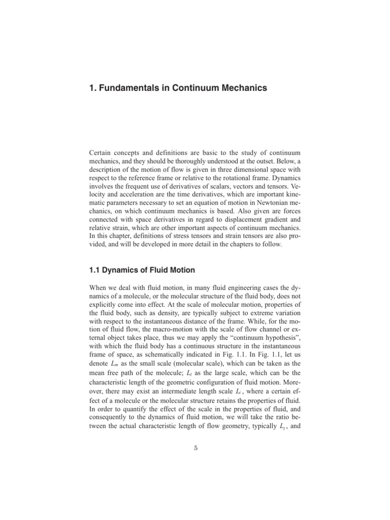 Fundamental of Continum Mechanics | PDF | Tensor | Stress (Mechanics)
