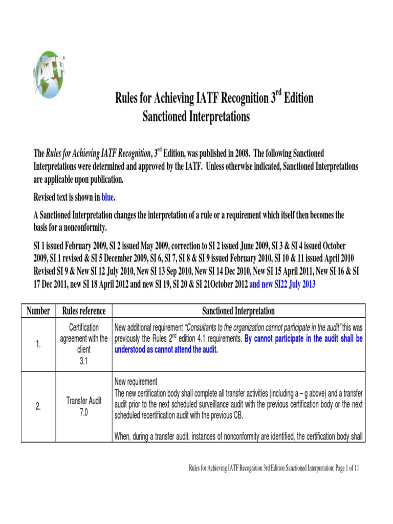 IATF Rules 3rd Ed. Sis | Download Free PDF | Iso 9000 | Audit