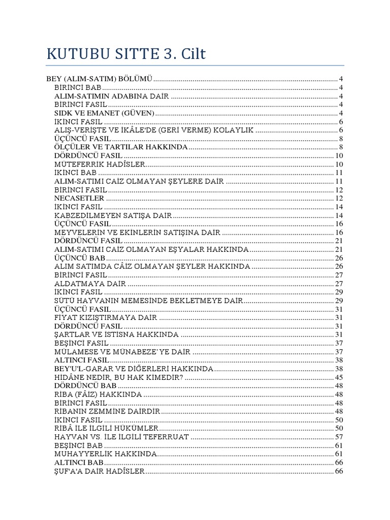 Kutubu Sitte 03. Cilt | PDF
