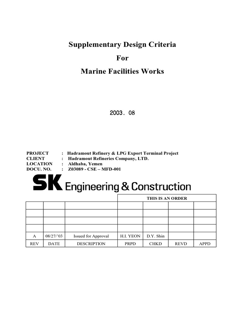 2) Supplementary Design Criteria For Marine Facilities Works | PDF ...