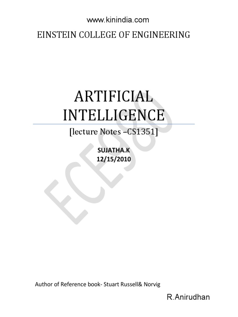 Artificial Intelligence Anna University Notes | PDF | Artificial ...