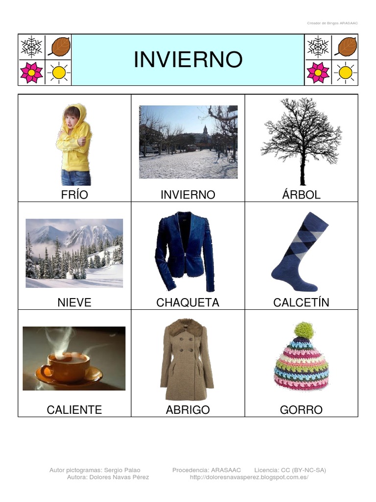 Bingo Invierno Fotos 3x3 | PDF | Hogar, jardinería y bricolaje