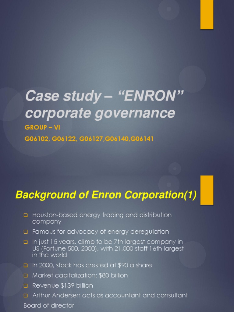 Enron Case Study 09-12-2013 | PDF | Enron | Board Of Directors