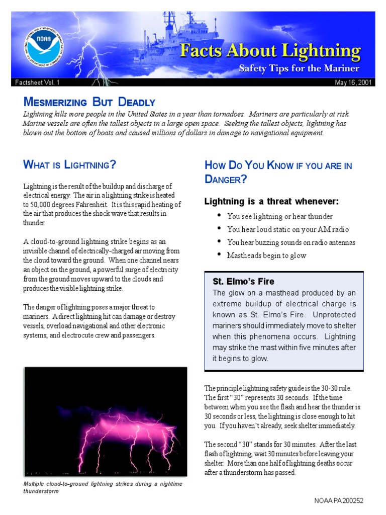 Lightning Facts Sheet | PDF | Lightning | Storms