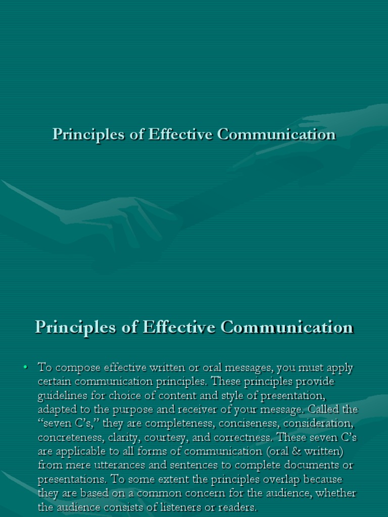 Principles of Effective Communication | PDF | Communication | Verb