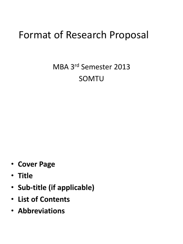 Research Proposal Cover Page