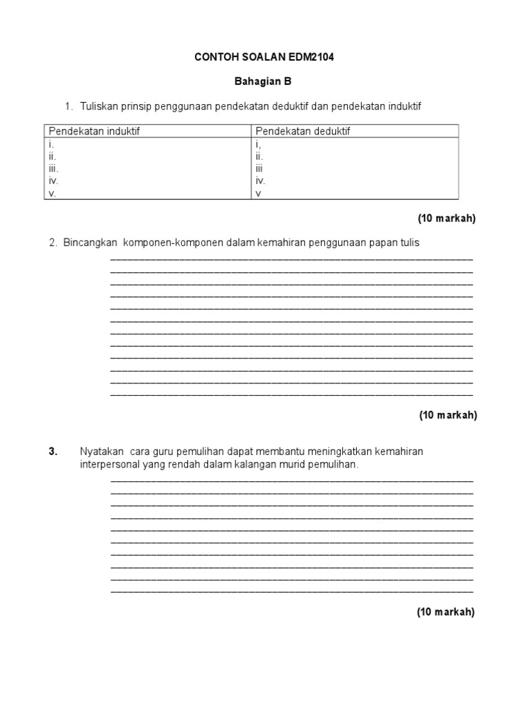 Contoh Soalan Edm | PDF