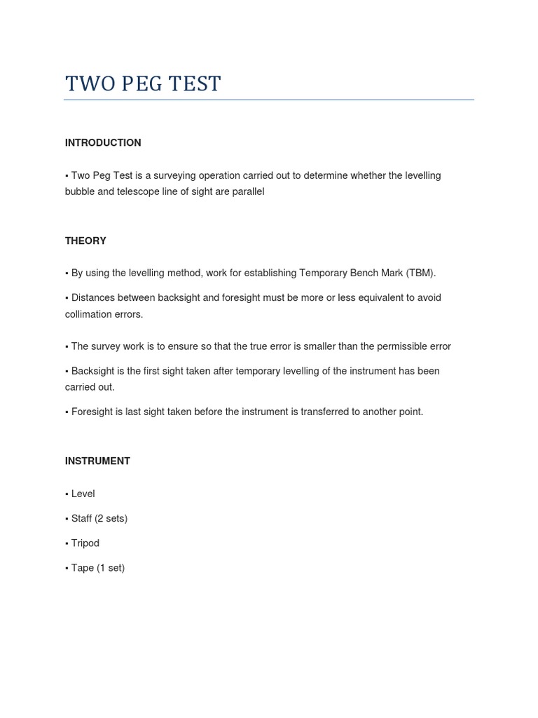 Two Pegs Test | PDF