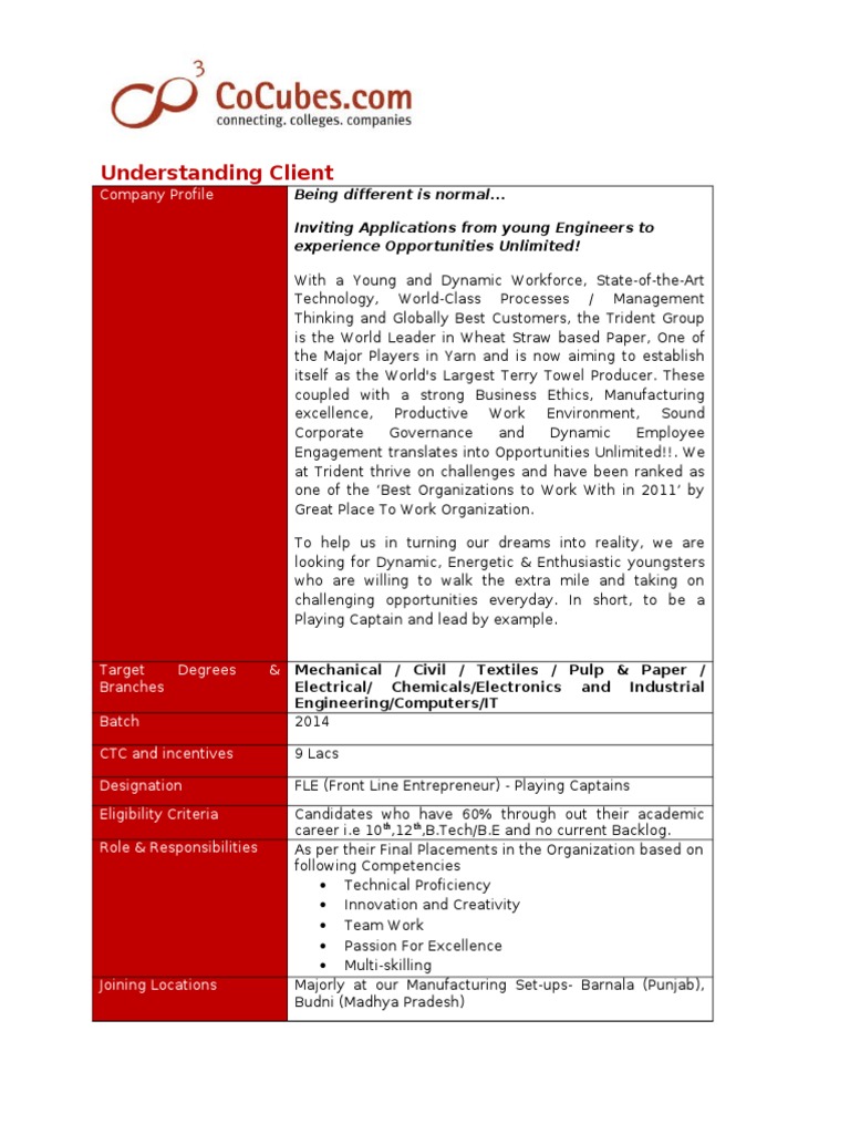 Understanding Client: Company Profile | PDF