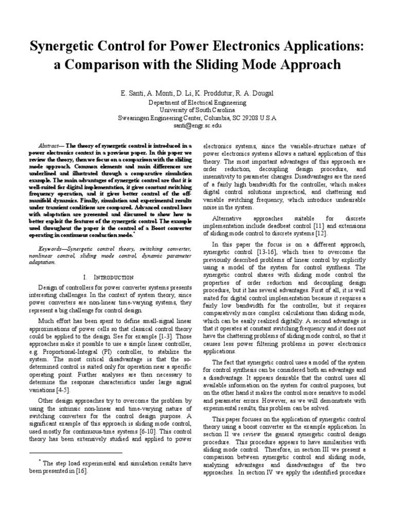 Synergetic Control | PDF | Control Theory | Digital Signal Processing