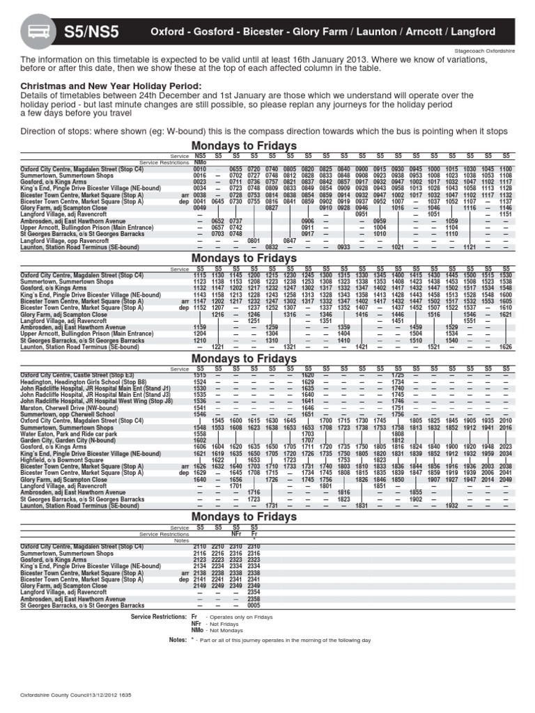 Bus Oxford Summertown Bicester S5+NS5 | Oxford | Transport