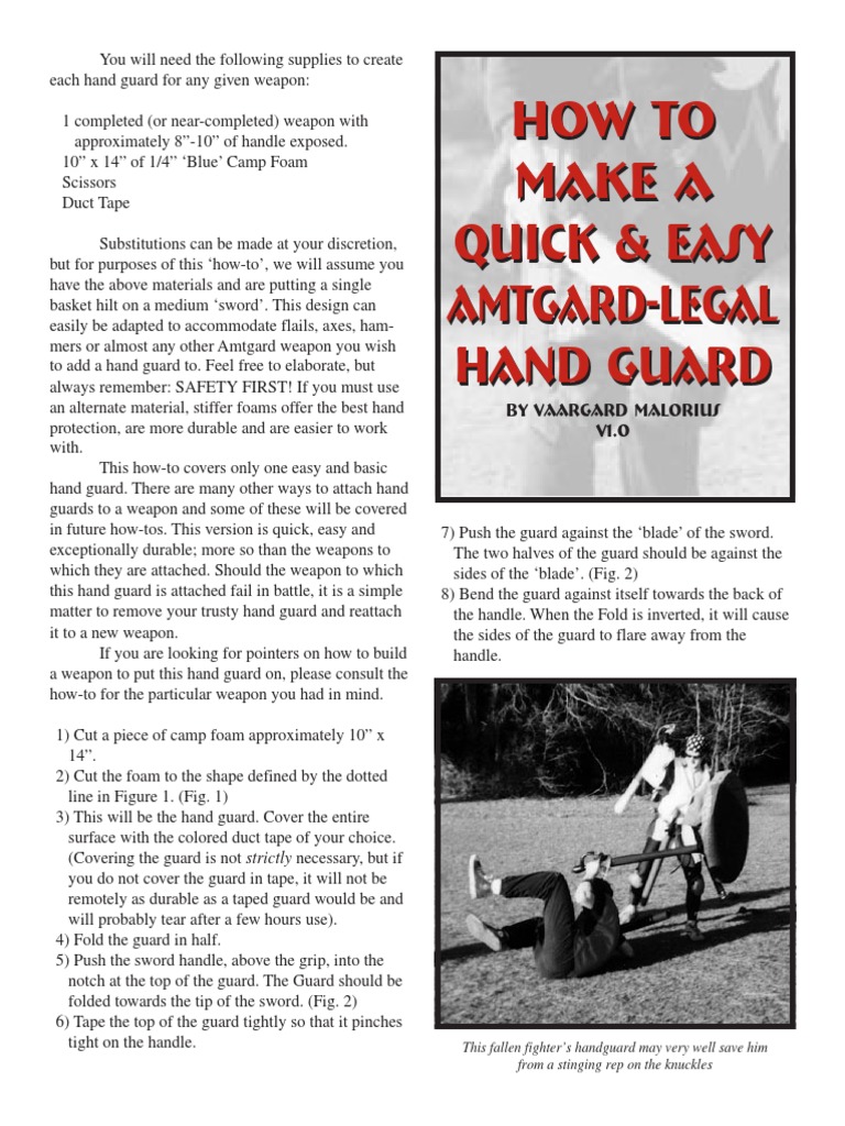 How To Make A Quick & Easy Amtgard-Legal Hand Guard | PDF | Sword ...