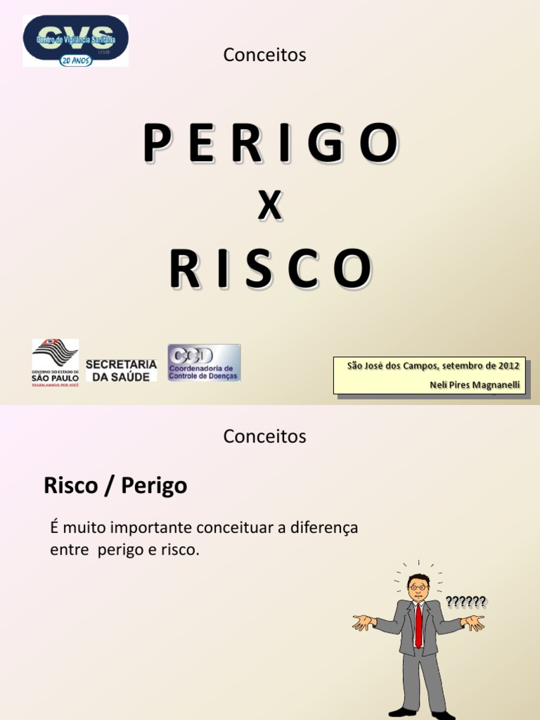 Conceitos fundamentais de perigo, risco e comunicação de riscos em ...