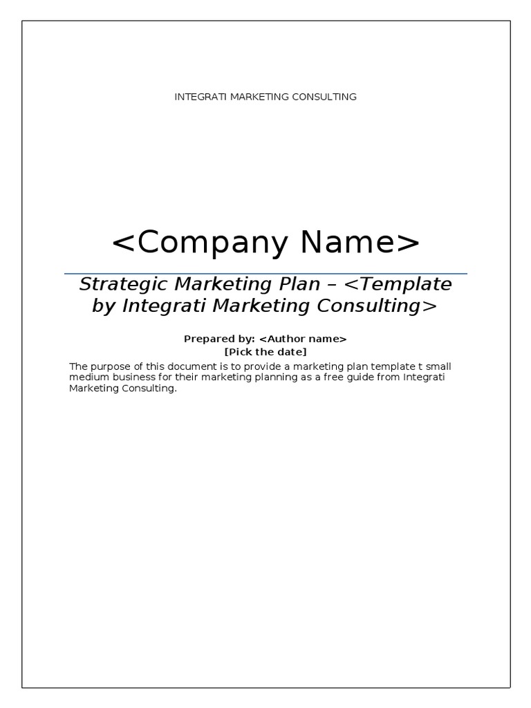 Strategic Marketing Plan Template | PDF | Business