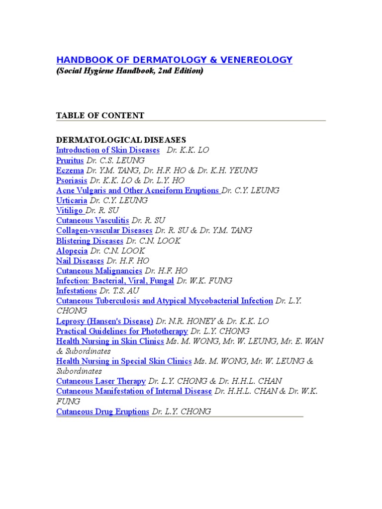 Dermatology Handbook Overview | PDF | Dermatitis | Epidermis