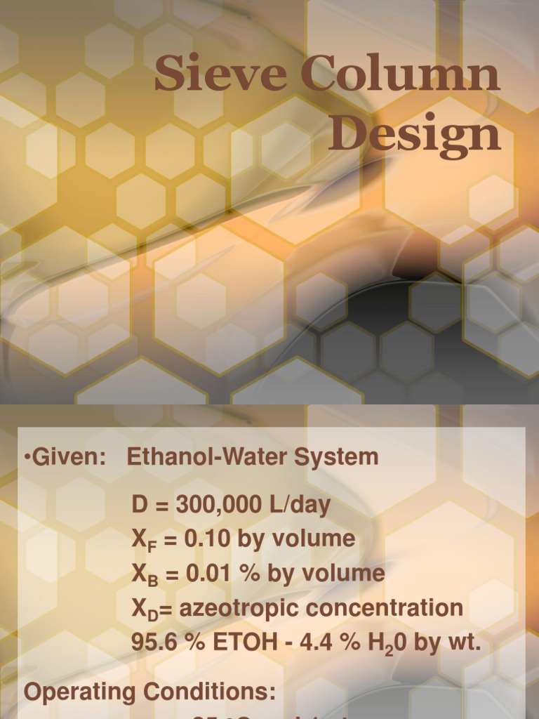 Seive Column Design | PDF | Surface Tension | Pressure