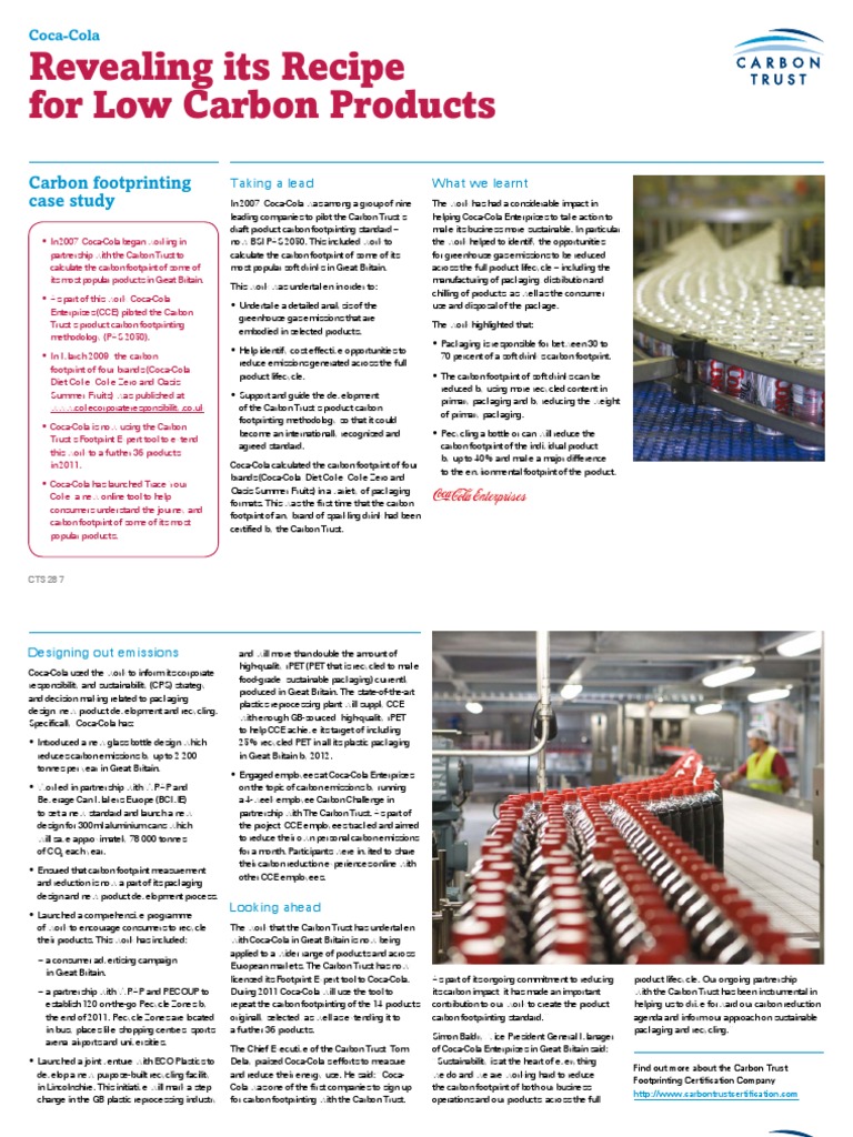 Coca Cola | PDF | Carbon Footprint | Recycling