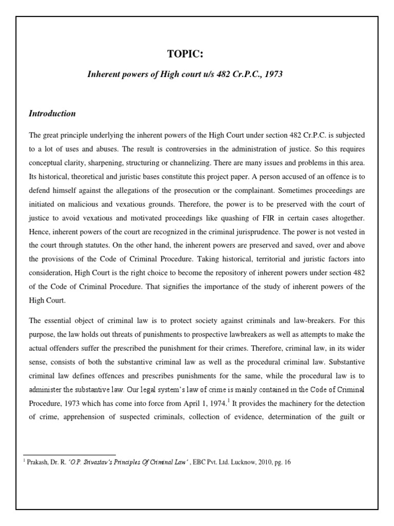 S. 482 CRPC | PDF | Supreme Courts | Criminal Procedure In South Africa