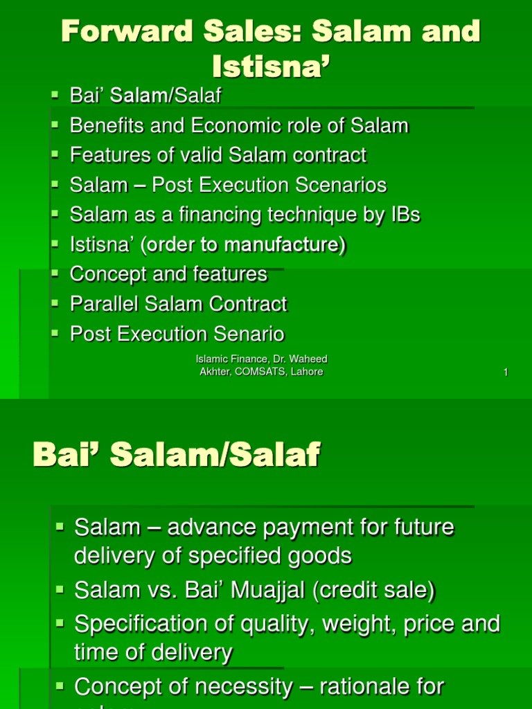 Understanding Salam and Istisna Contracts | PDF | Islamic Banking And ...