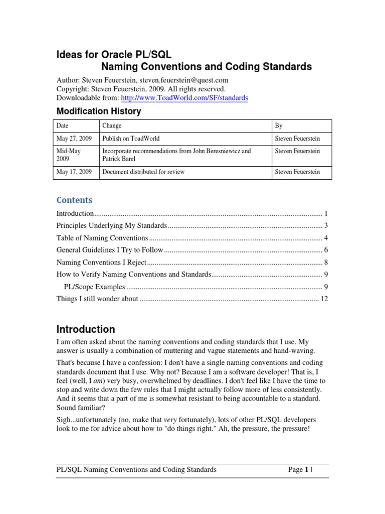 Naming Conventions and Coding Standards | PDF | Subroutine | Parameter (Computer Programming)
