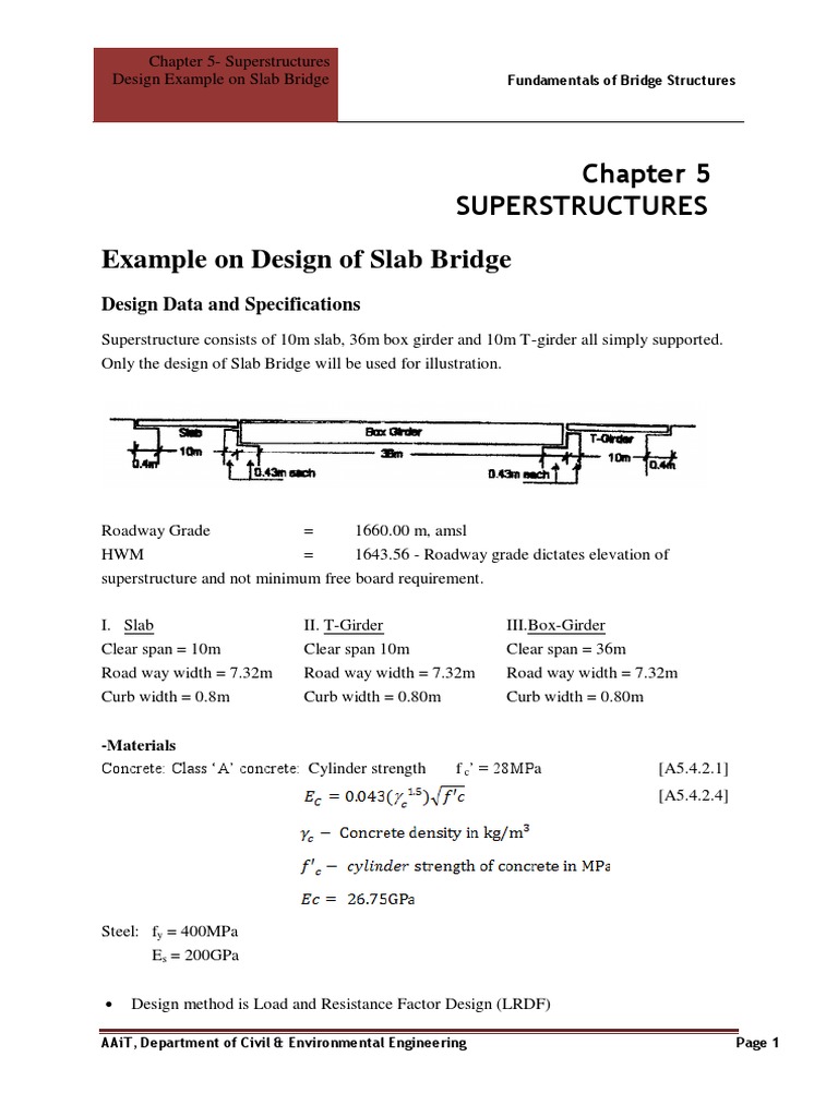 Slab Bridge Design Example and Analysis | PDF | Stress (Mechanics ...