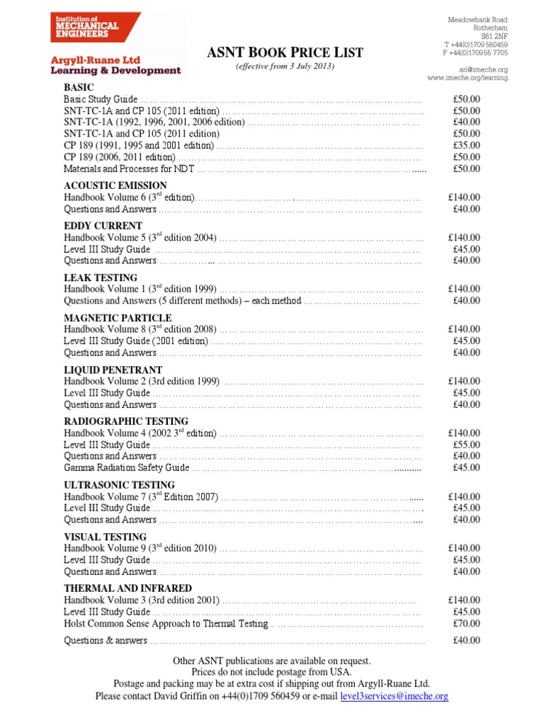 Click Here To Download The Asnt Book List | PDF | Physical Phenomena ...