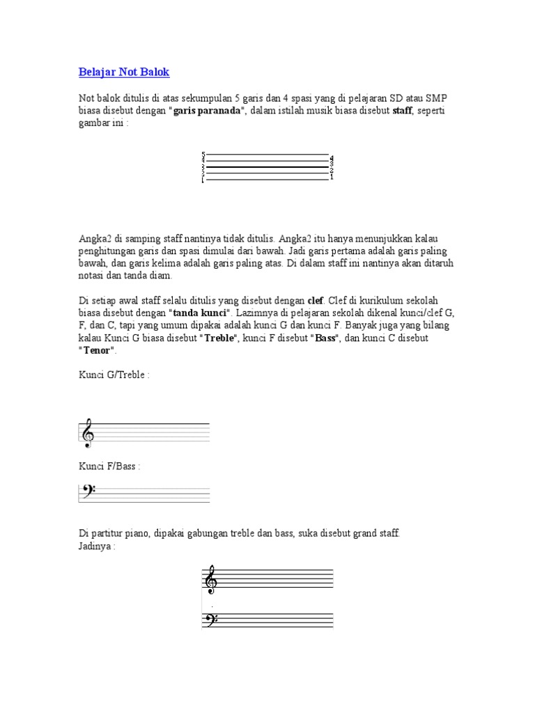 Belajar Not Balok | PDF