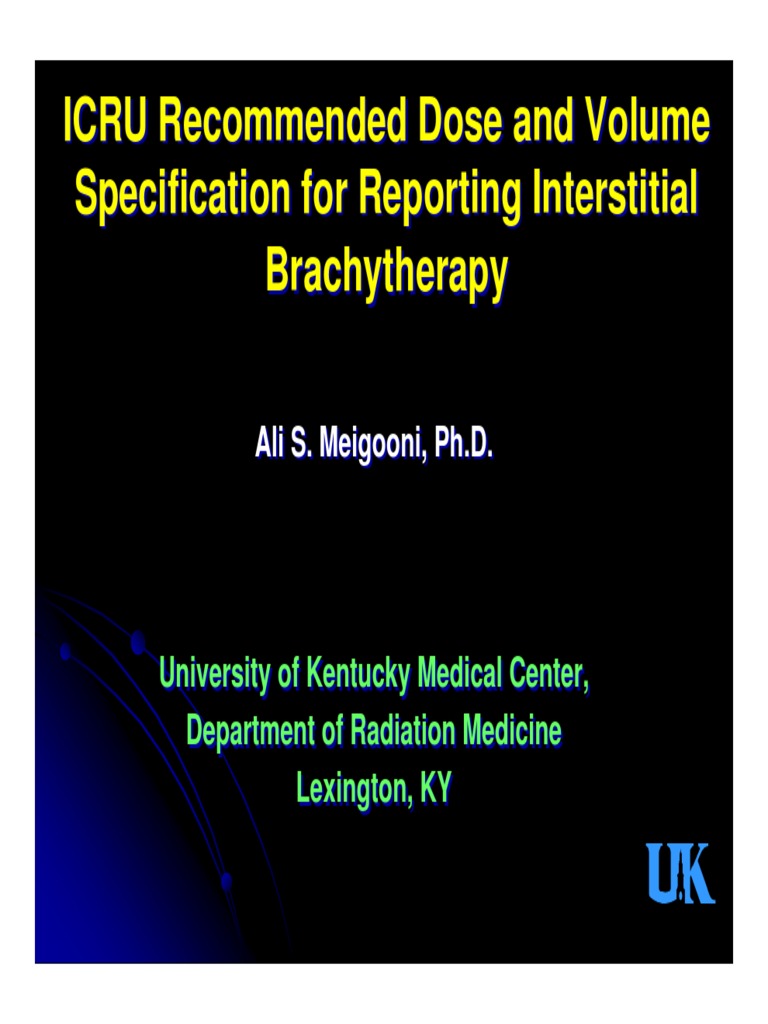 ICRU 38 Interstitial Reporting | PDF | Radiation Therapy | Absorbed Dose