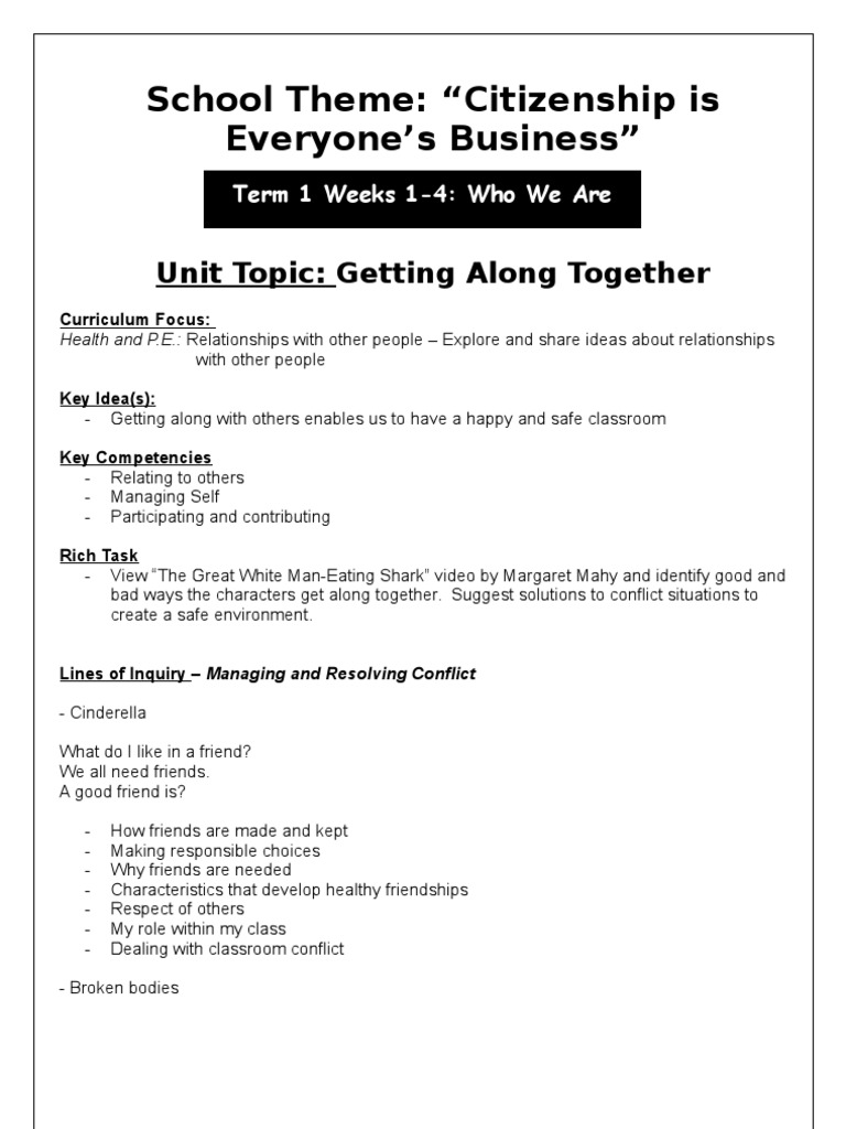 Getting Along Together | PDF | Disability | Curriculum