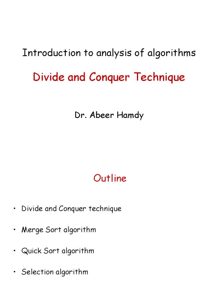 Divide Conquer | PDF | Discrete Mathematics | Mathematical Concepts