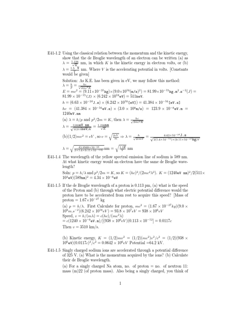 Q. Mechanics Problem Solution | PDF | Electronvolt | Electron