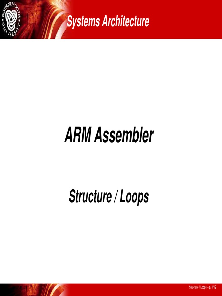 ARM Assembler: Structure / Loops | PDF | Pointer (Computer Programming) | Control Flow