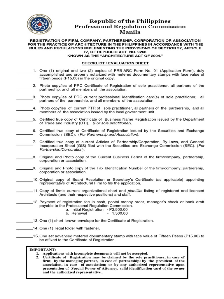 PRC Registration of Firm | PDF