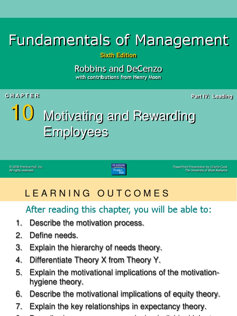 Fundamentals of Management: Motivating and Rewarding Employees | PDF ...