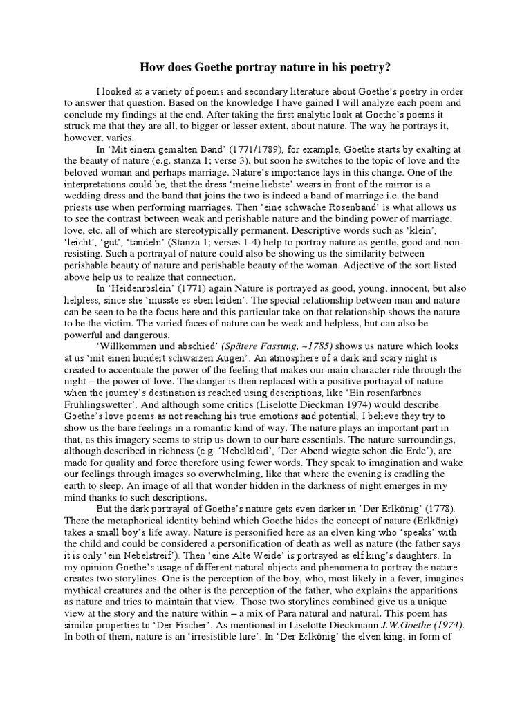 How Does Goethe Portray Nature in His Poetry? | PDF | Prometheus ...