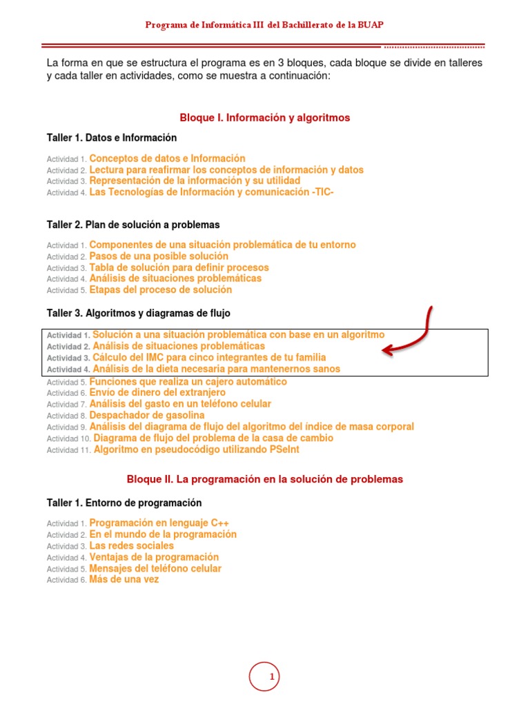 Actividades de Programación Informática | PDF | Algoritmos ...