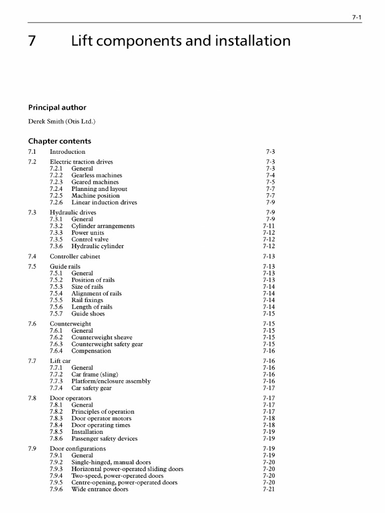 Lift Components and Installation: Principal Author | PDF