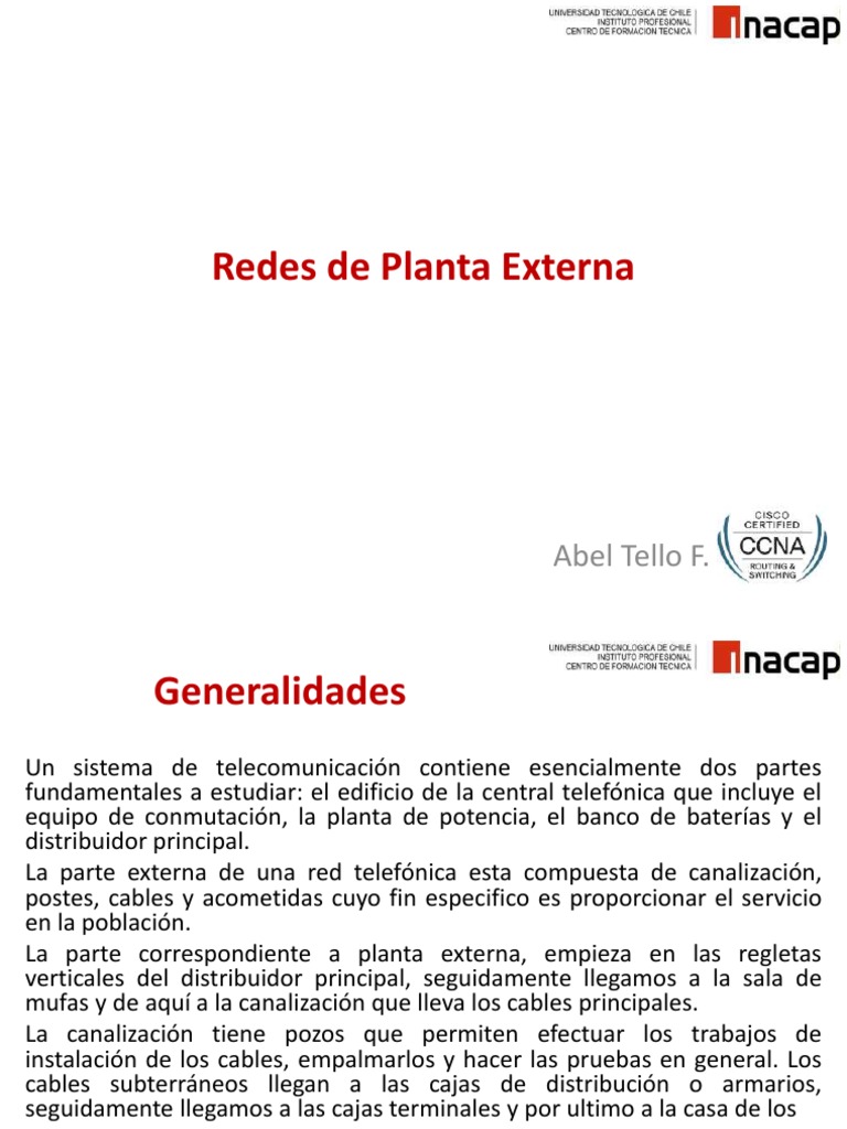 Redes de Planta Externa | PDF | Red de computadoras | Electrónica