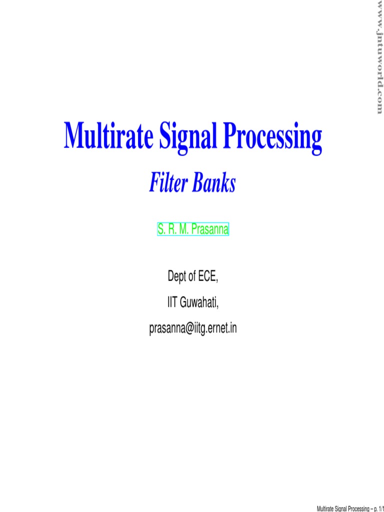 Multirate Signal Procesing - FilterBanks | PDF | Teaching Methods ...