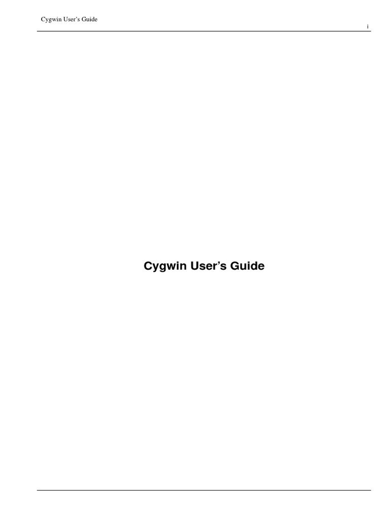Cygwin User's Guide | PDF | Command Line Interface | Unix