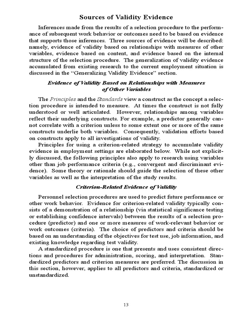 Sources of Validity Evidence PDF | PDF | Statistical Power | Validity ...