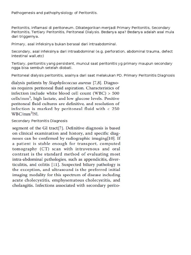 Pathogenesis and Pathophysiology of Peritonitis | PDF | Peritoneum ...