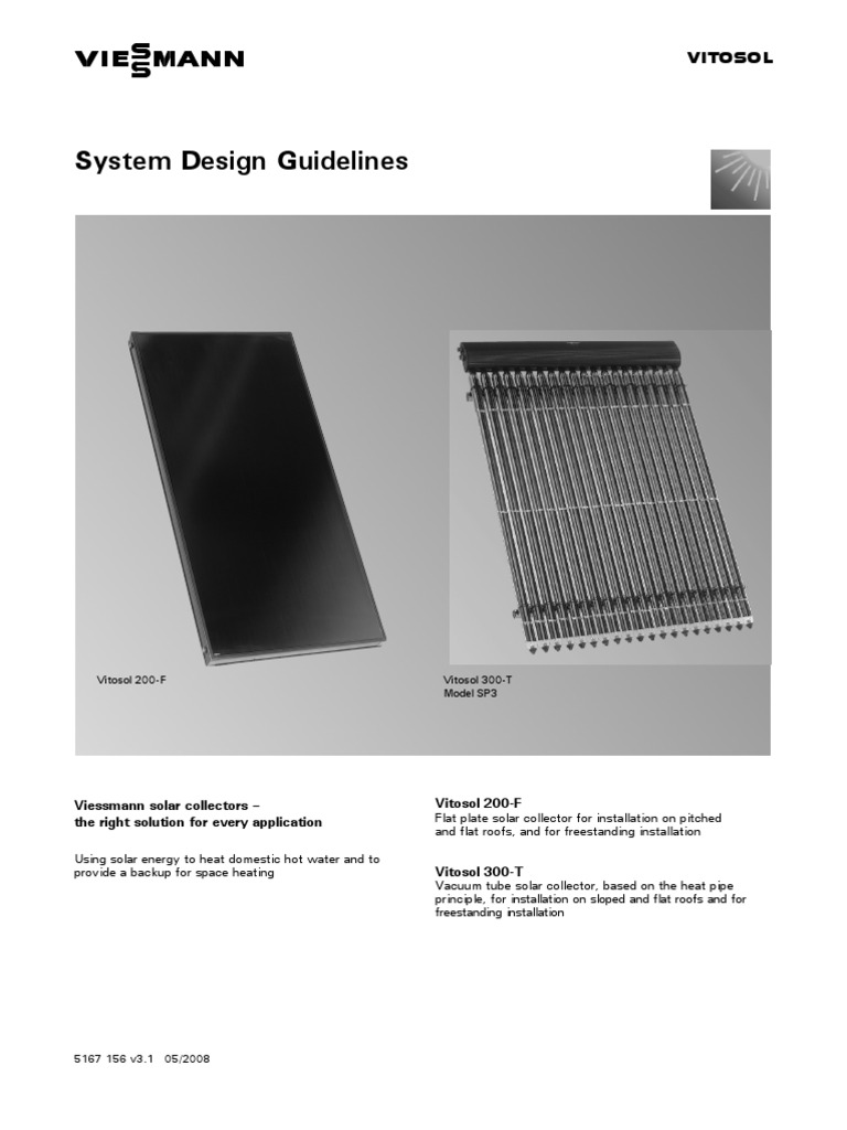 Viessmann Vitosol Thermal Solar Collectors System Design Guidelines ...